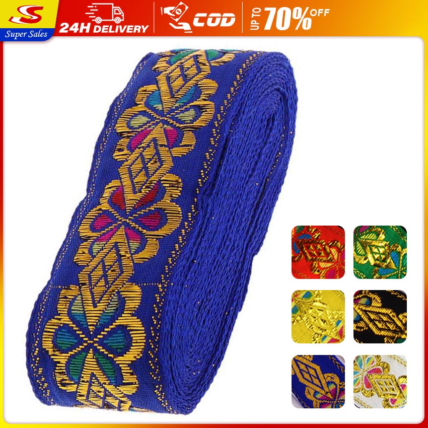 【SuperSales】 4.3cm Width 7 Yards Jacquard Ribbon Ethnic Lace Trim ...