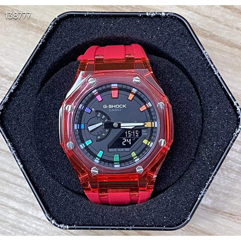 CASI*O G-shock GA-2100SRS AP Big Red Rainbow Watch GMA-S2100-4A2 Pink ...