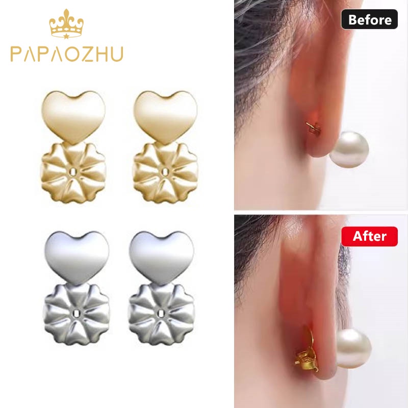 PAPAOZHU Hypoallergenic Ear Lifter Earring Backs for Droopy Ears ...