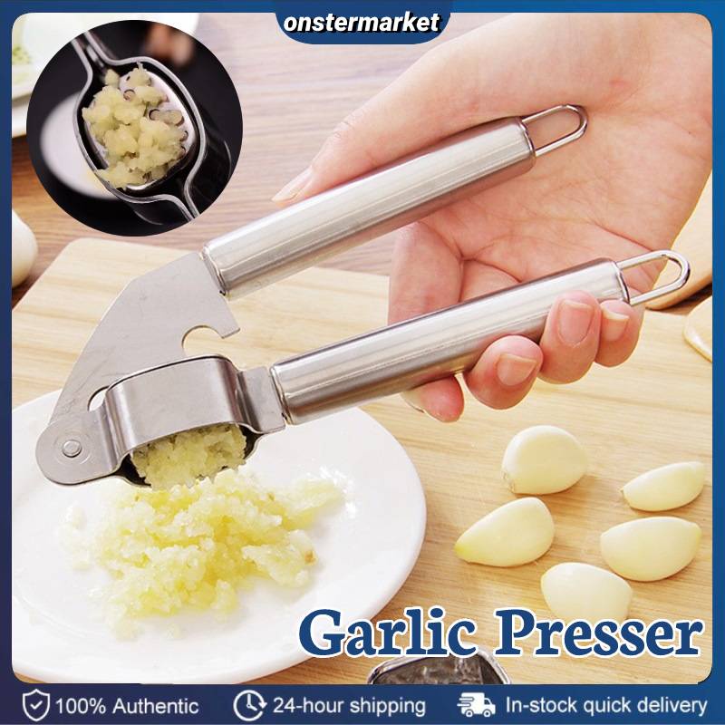 Stainless Steel Garlic Presser Hand Presser Crusher Ginger Squeezer ...