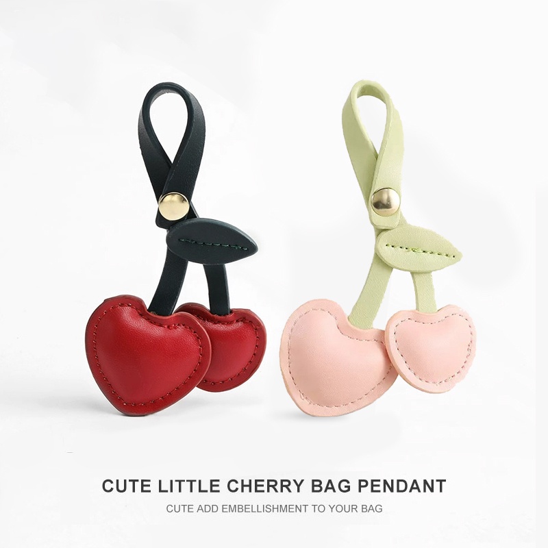 New Cute 3D Peach Heart Cherry Cherry Cherry Car Key Chains Red Pink ...