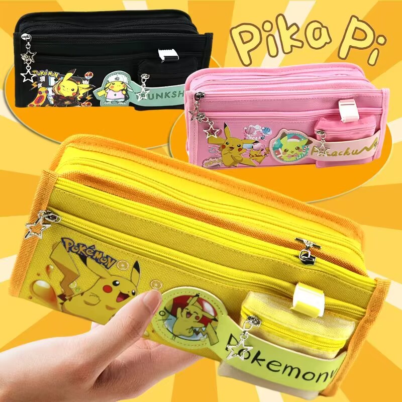 Pikachu Pencil Case Pokemon Stationery Box Primary School Students With ...