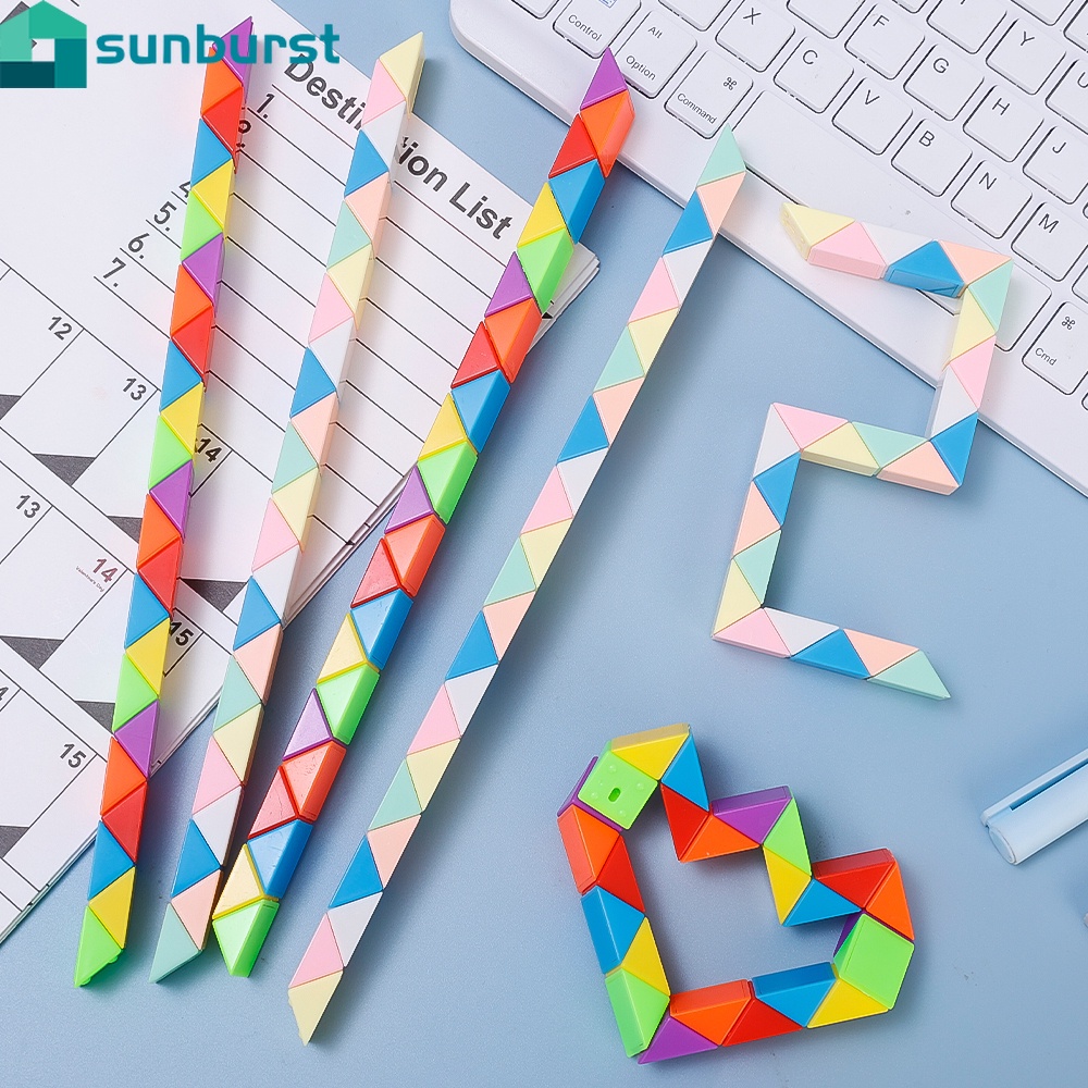 24 Segments Transformable Twisting Cube - Rainbow Magic Ruler - Brain ...