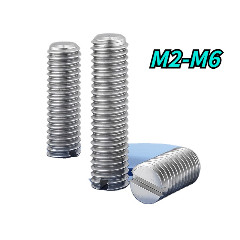 [HNK] 304 Stainless Steel Flat End Fixing Screw M2-M6 Slotted Headless ...