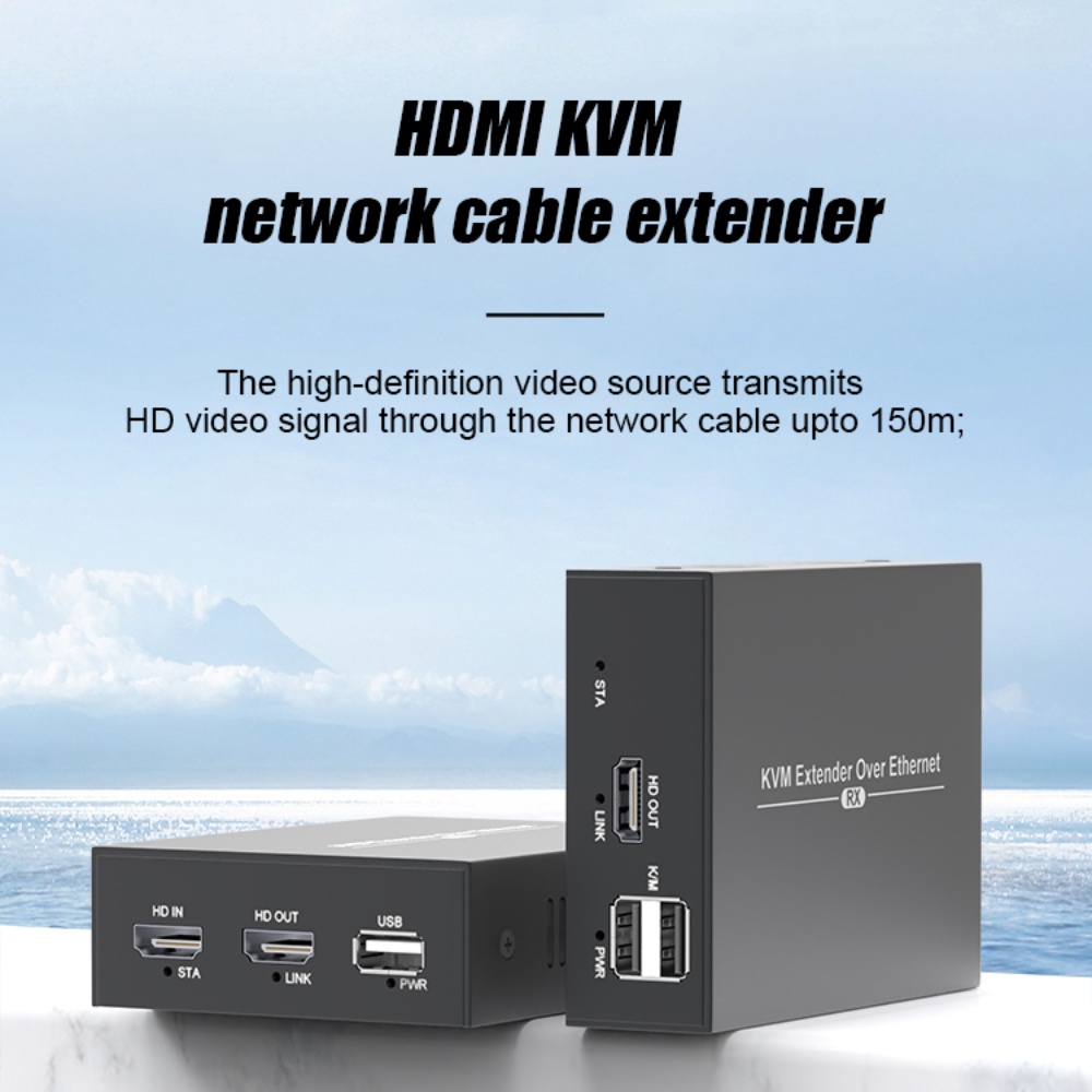 1 To Many 150M KVM Extender Over IP HDMI USB Via Cat6 Rj45 Ethernet Network HDMI USB Over UTP ...