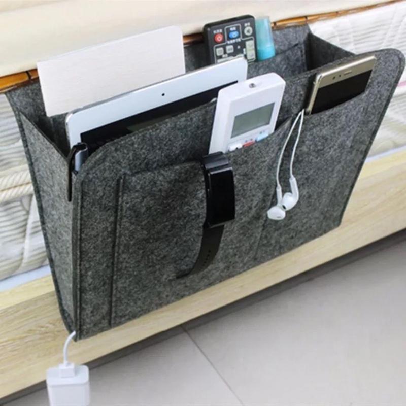 Bedside Pocket Felt Bedside Caddy Storage Organizer Bed Caddy inside ... Bedside Pocket Felt Bedside Caddy Storage Organizer Bed Caddy inside ...
