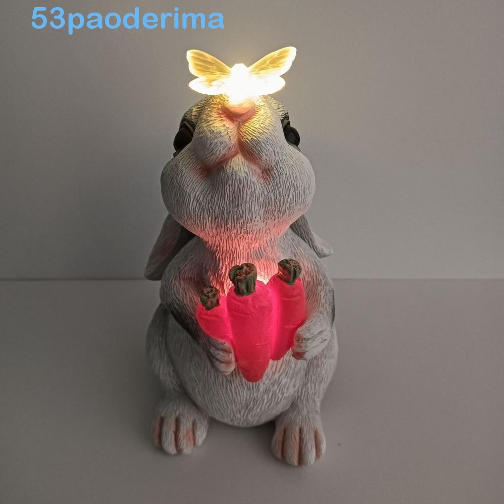 PAODERIMA Night Lights, Artificial Simulation LED Solar Rabbit Lights ...
