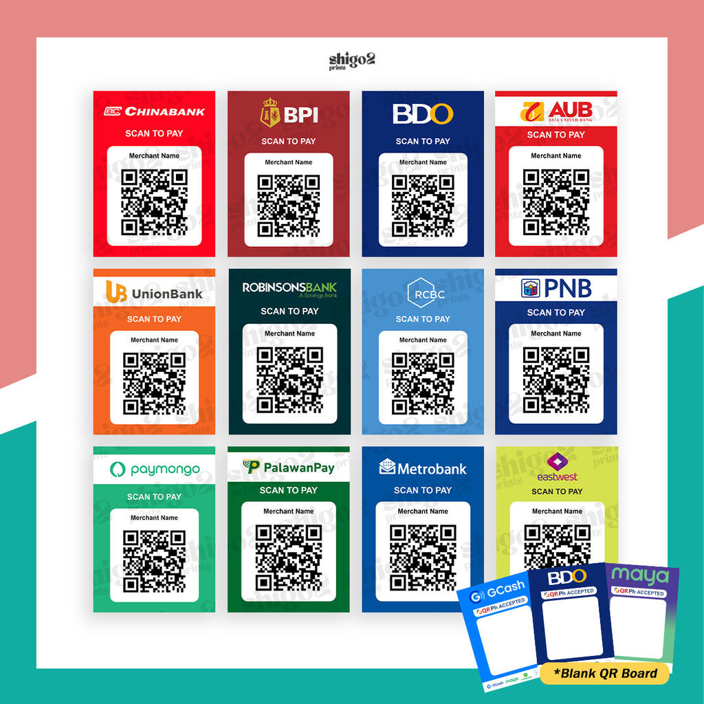 Gcash Maya BDO BPI Palawan Pay Bank Transfer Scan QR Standee | Shopee ...