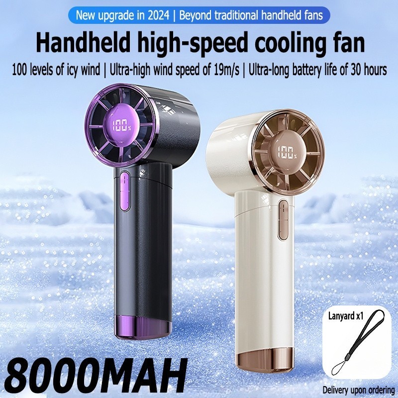 NEW Adjustable Handheld Turbo Fan Bladeless Portable Fan Rechargeable ...
