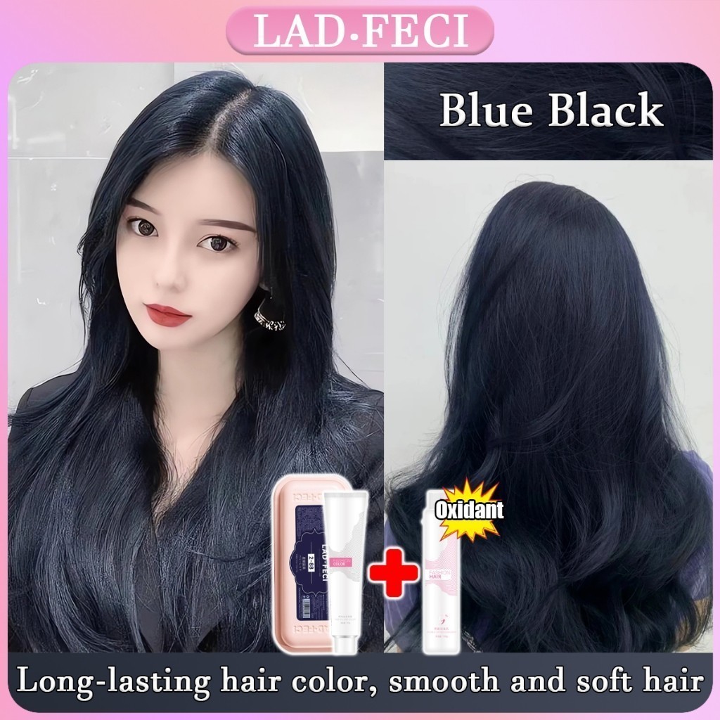 LAD Hair Color Permanent Blue Black(100ml Hair Dye+100ml Oxidizer ...