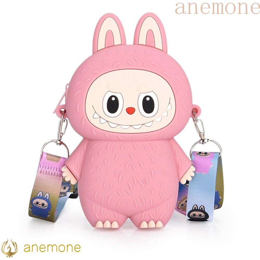 ANEMONE Labubu Crossbody Bag, Cartoon Labubu Doll Silicone Coin Purse ...