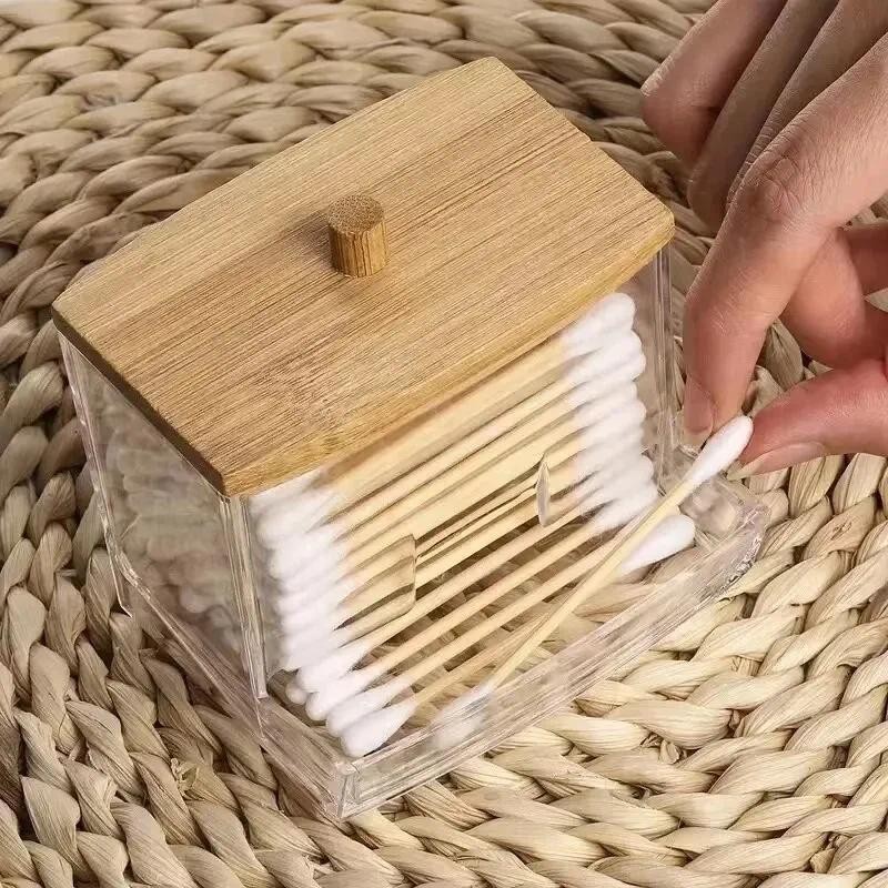 Cotton Swab Storage Box Double Head Cotton Buds Container Transparent ...