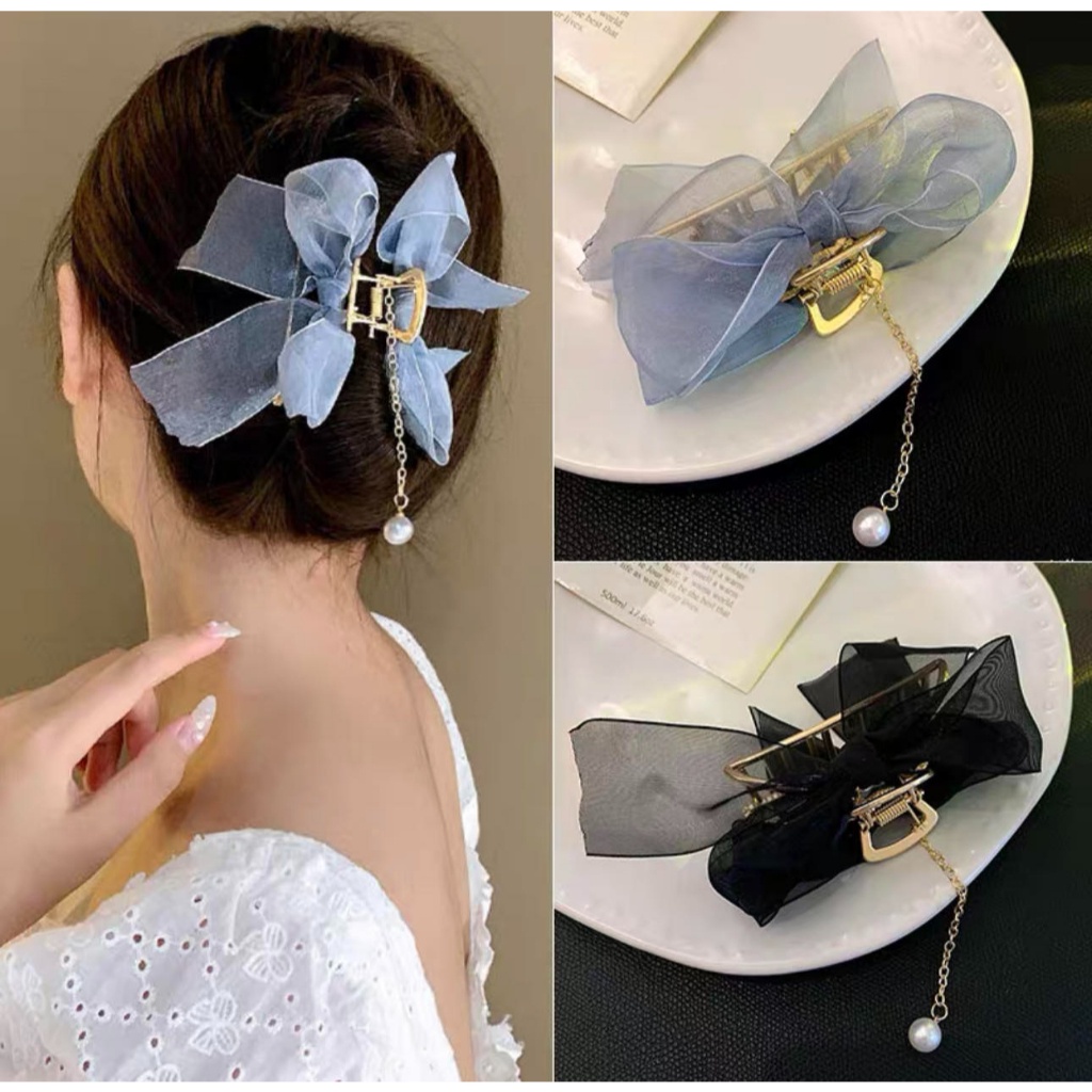 EMS Fashion Korean Style Elegant Tender Mesh Metal Hair Clip Clamp Claw ...