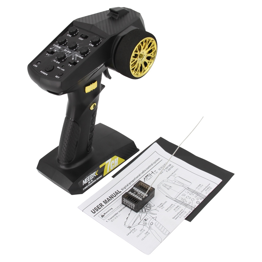 NEEBRC 2.4GHZ 7CH Transmitter Radio System Transmitter Remote Control ...