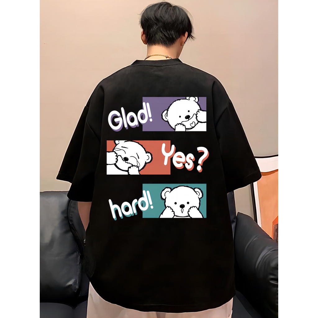 Manfinity EMRG Men Cartoon & Letter Graphic Drop Shoulder Tee Oversized ...