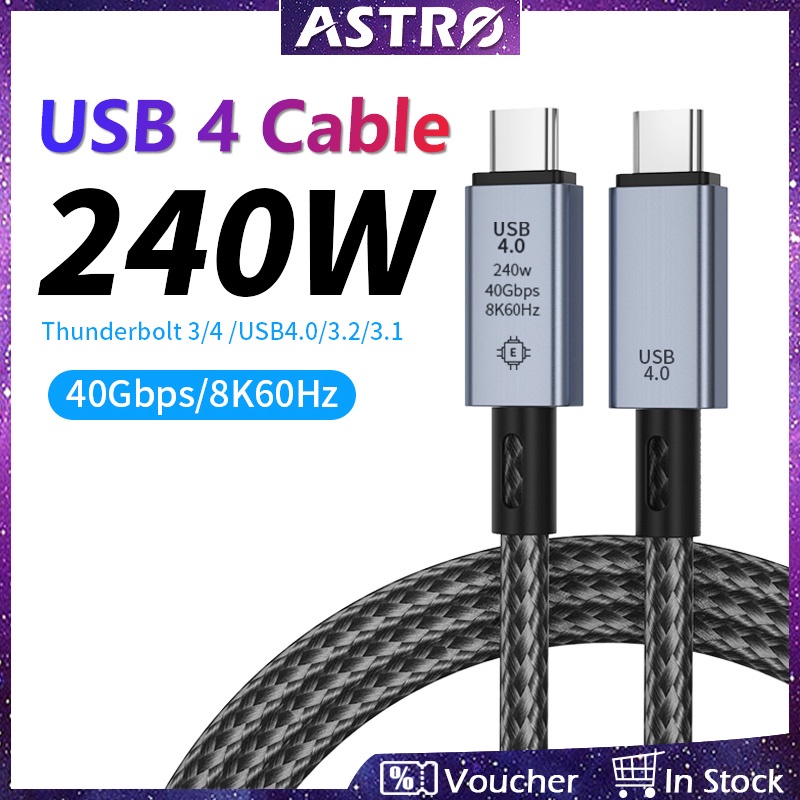 ASTRO USB 4 PD240W cable,Thunderbolt USB C 3.2 cable 100W Fast PD Cable ...