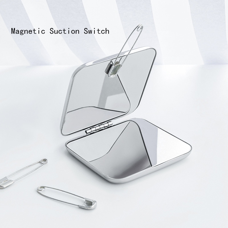 Foldable Portable Mirror Stainless Steel Magnetic Flip-Top Makeup ...
