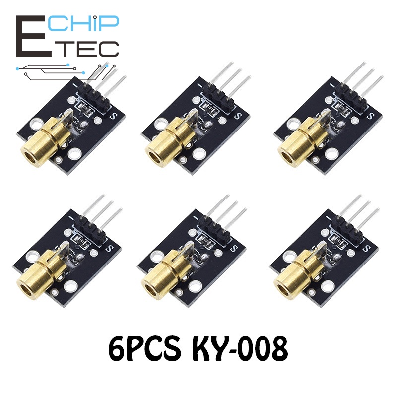 6PCS key-008 650nm Laser Sensor module 6mm 5V 5mW Red Laser dot diode ...