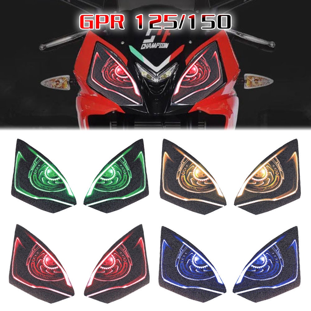 Motorcycle 3D Front Fairing Headlight Sticker Guard Head Light Stickers ...