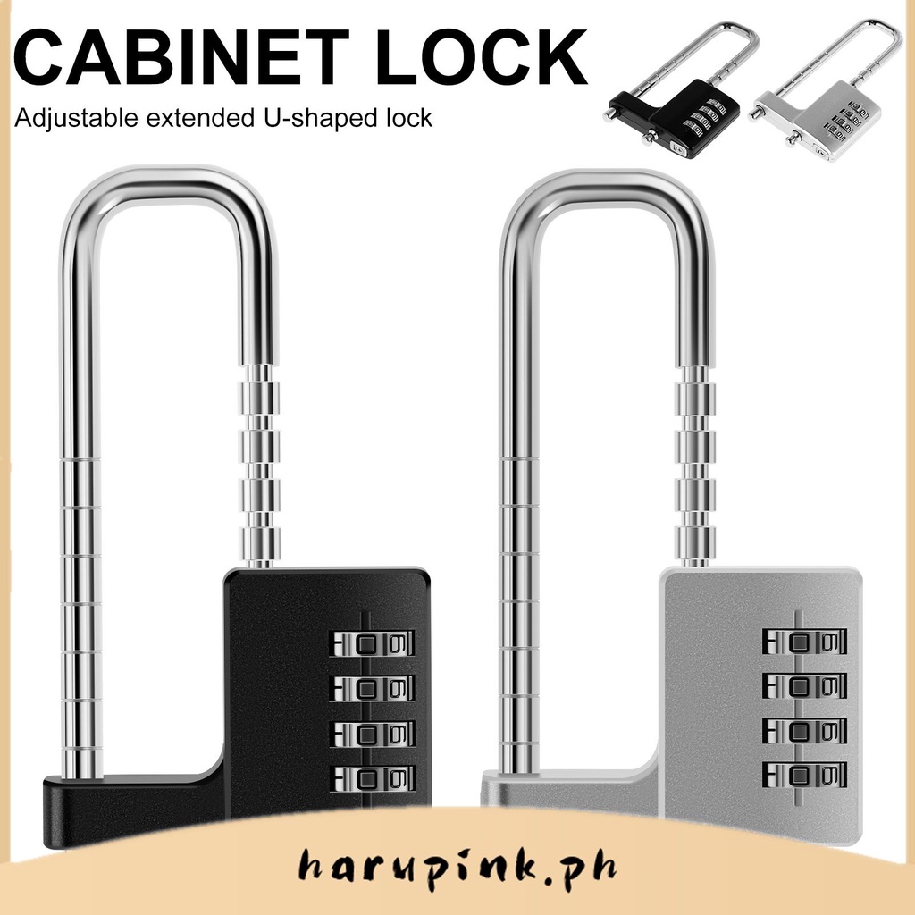 Gym Locker Lock 4 Digit Combination Padlock Heavy Duty Long Shackle ...