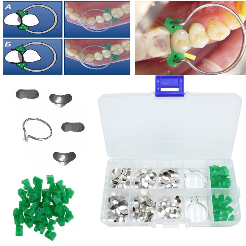 Dental Full Kit Matrix Sectional Contoured Matrices 40 Pcs Silicone Add ...