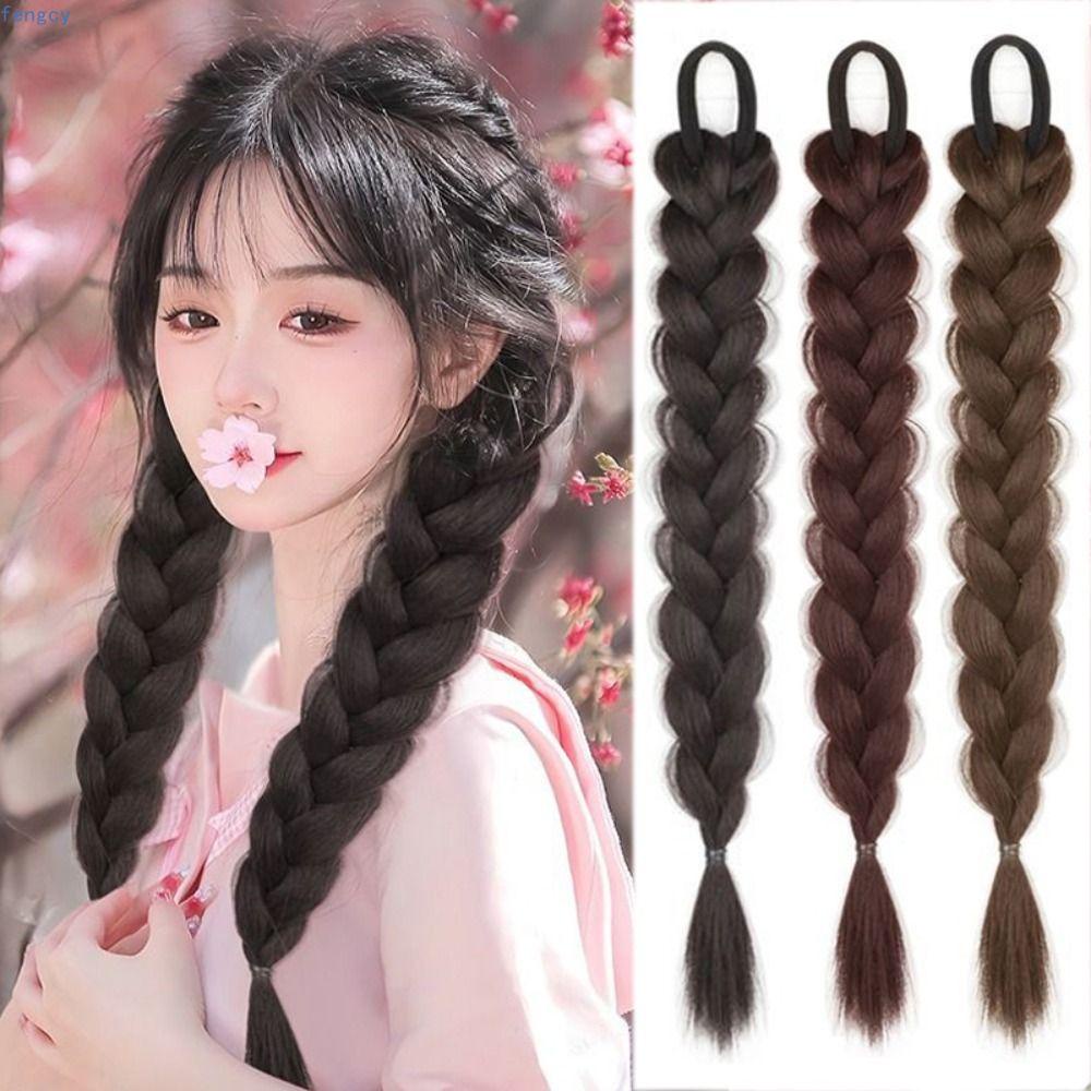 FENGCY Braided Ponytails, Synthetic Fake Hair Ponytails Hair Extensions ...