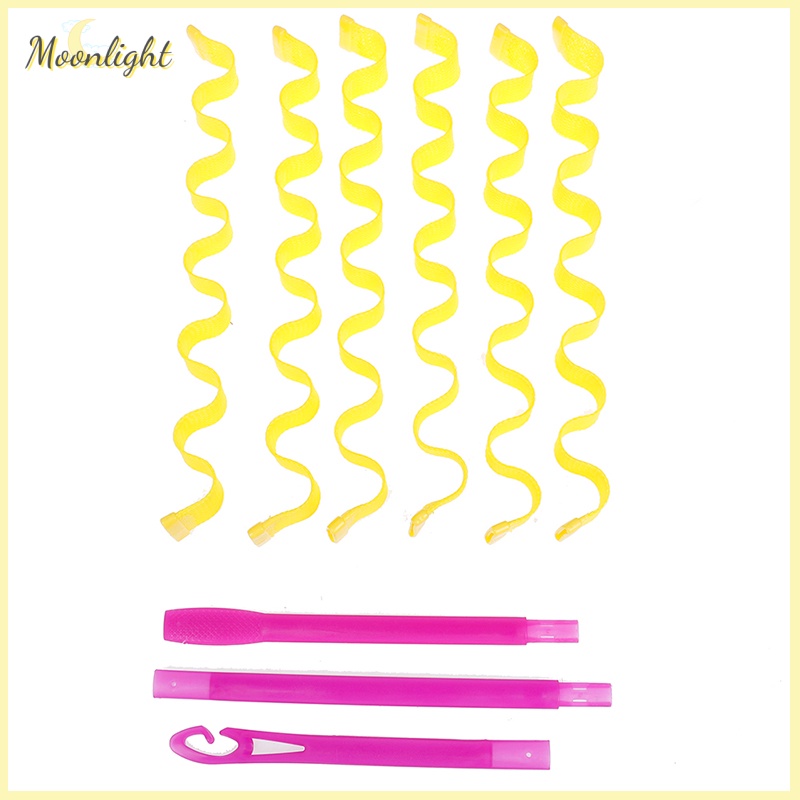 Moonlight> 12Pcs Portable Magic Long Hair Curlers Curl Maker Rollers ...