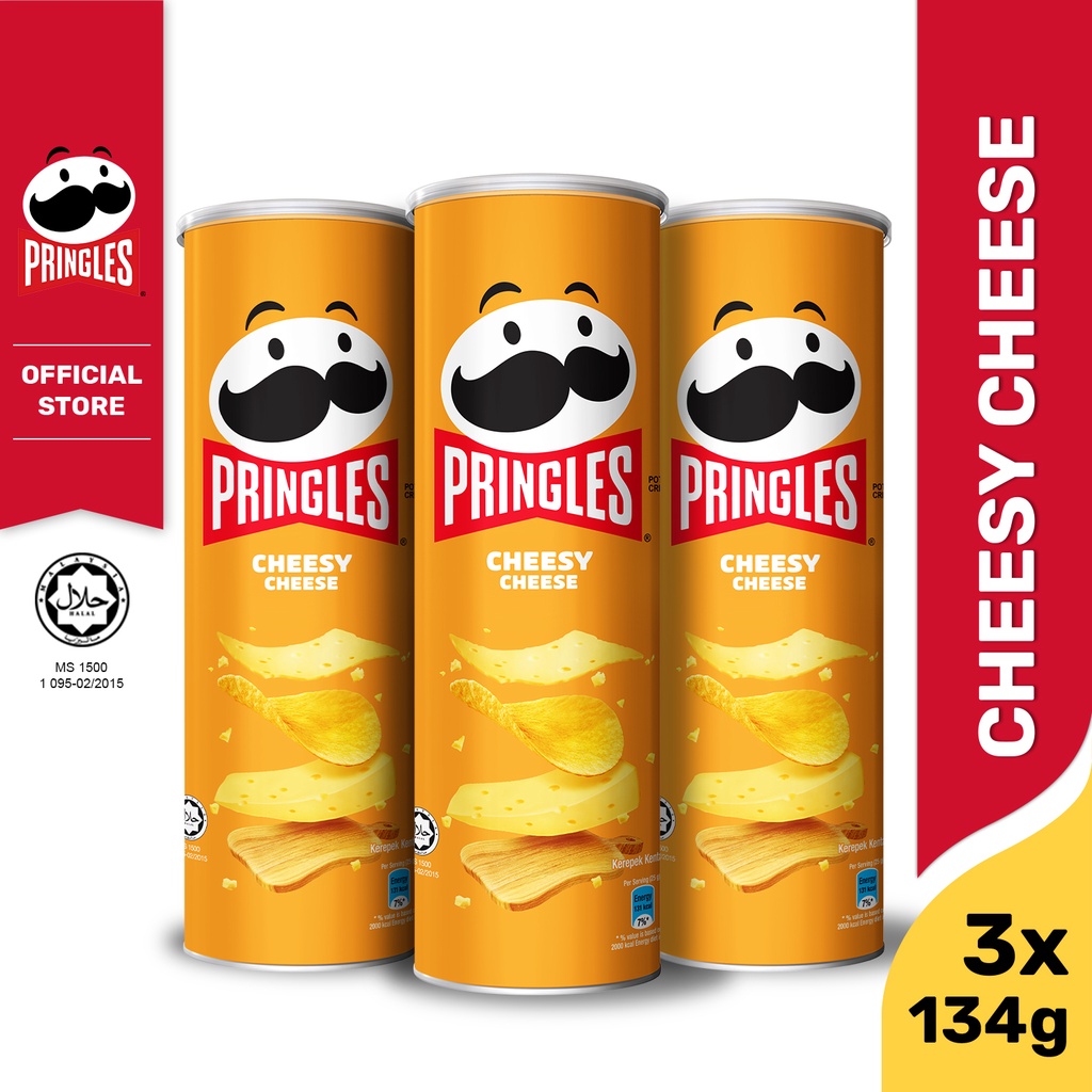 Pringles Potato Chips - Cheesy Cheese Snack 134g Bundle of 3 | Shopee ...