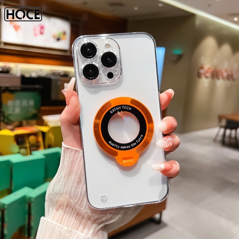 HOCE folding Bracket Clear Frame Phone Case For iPhone 15 12 13 14 Pro ...