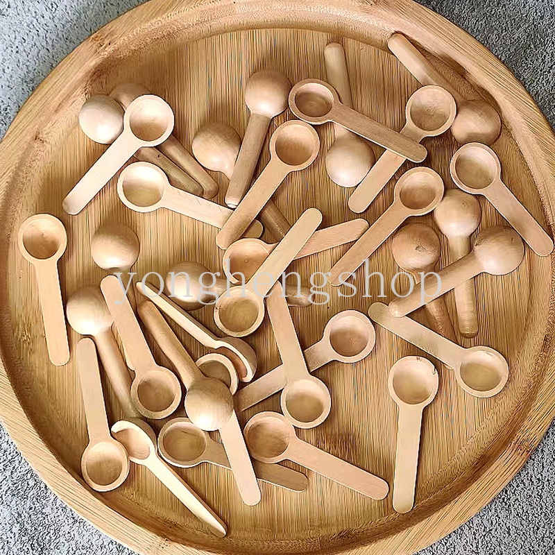 5pcs/set Mini Wooden Spoon Coffee Powder Honey Scoop Seasoning Salt ...