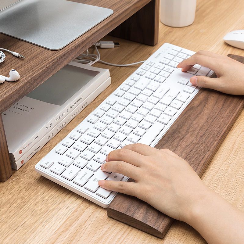 Mechanical keyboard Wooden hand support wrist 87/104 Solid wood palm ...
