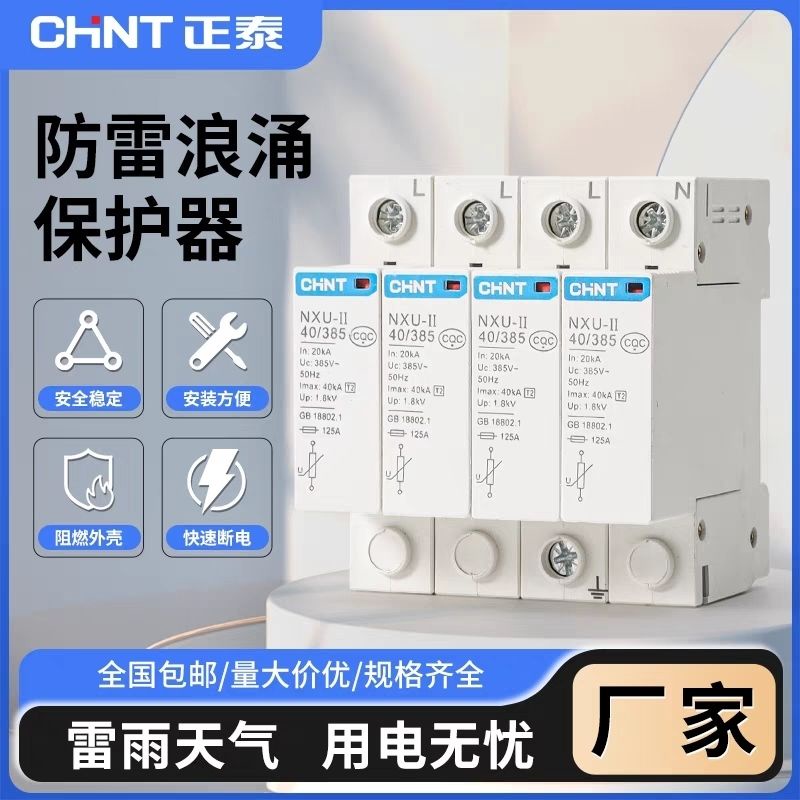 Chint Lightning Protection Surge Protector NXU-II Power Arrester 2P4P ...