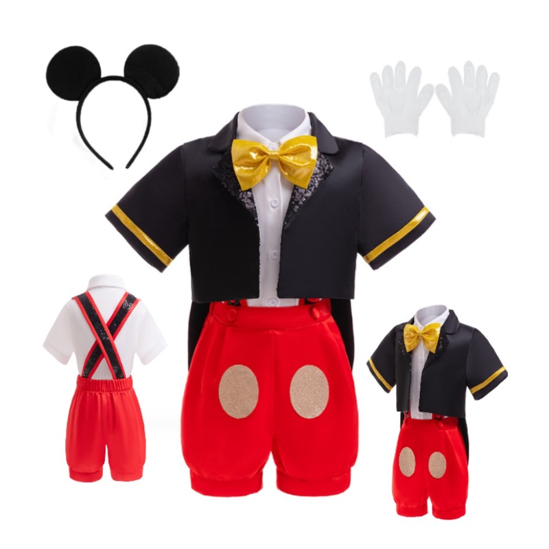 Mickey Mouse Costume Cosplay Mickey Baby Boy Clothes Set Children's Top ...