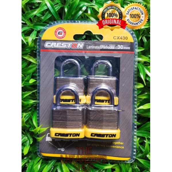 Creston Original Laminated Steel Padlock (30mm,40mm,45mm,50mm) | Shopee ...