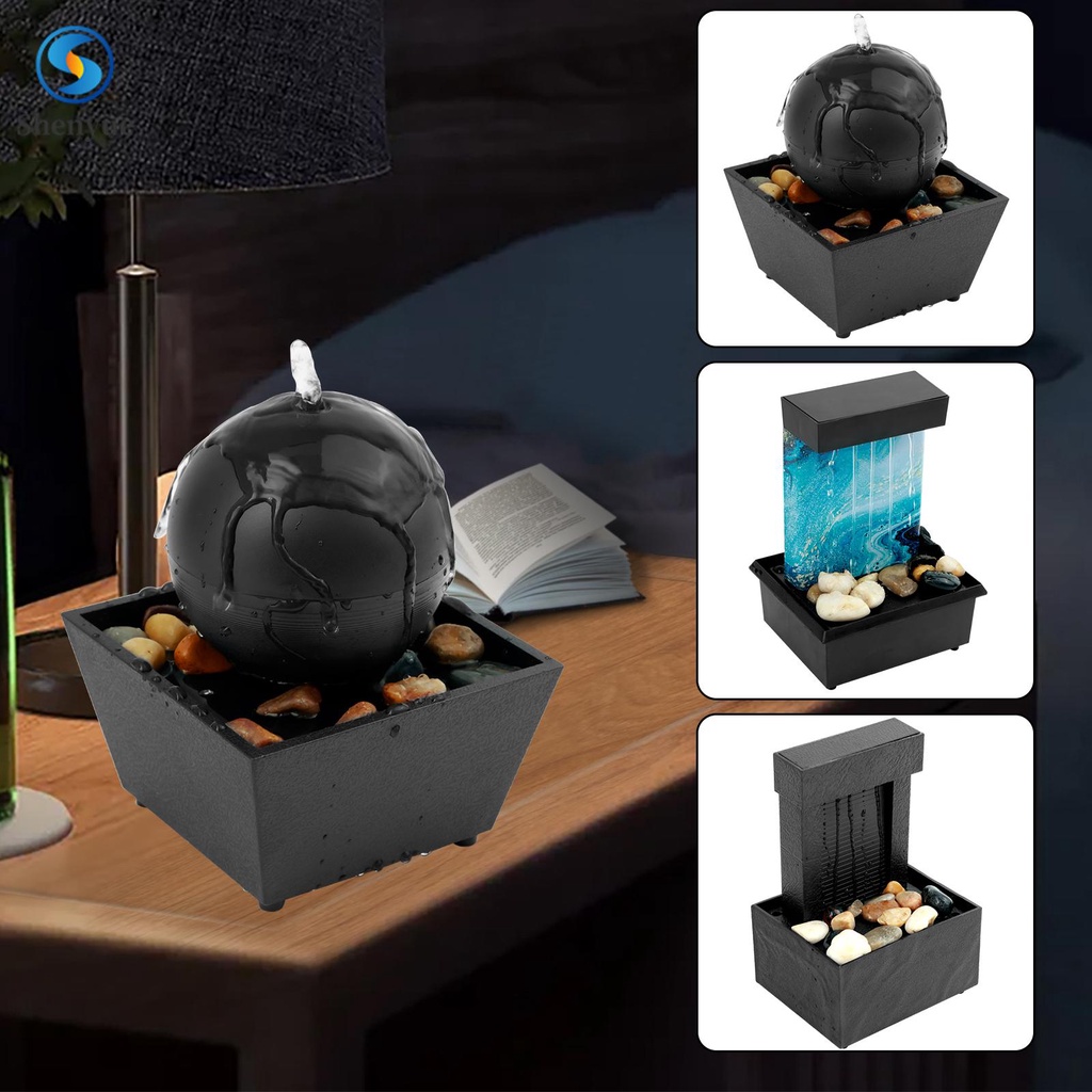 Tabletop Fountain with Light Battery/USB Operated Mini Indoor Water ...