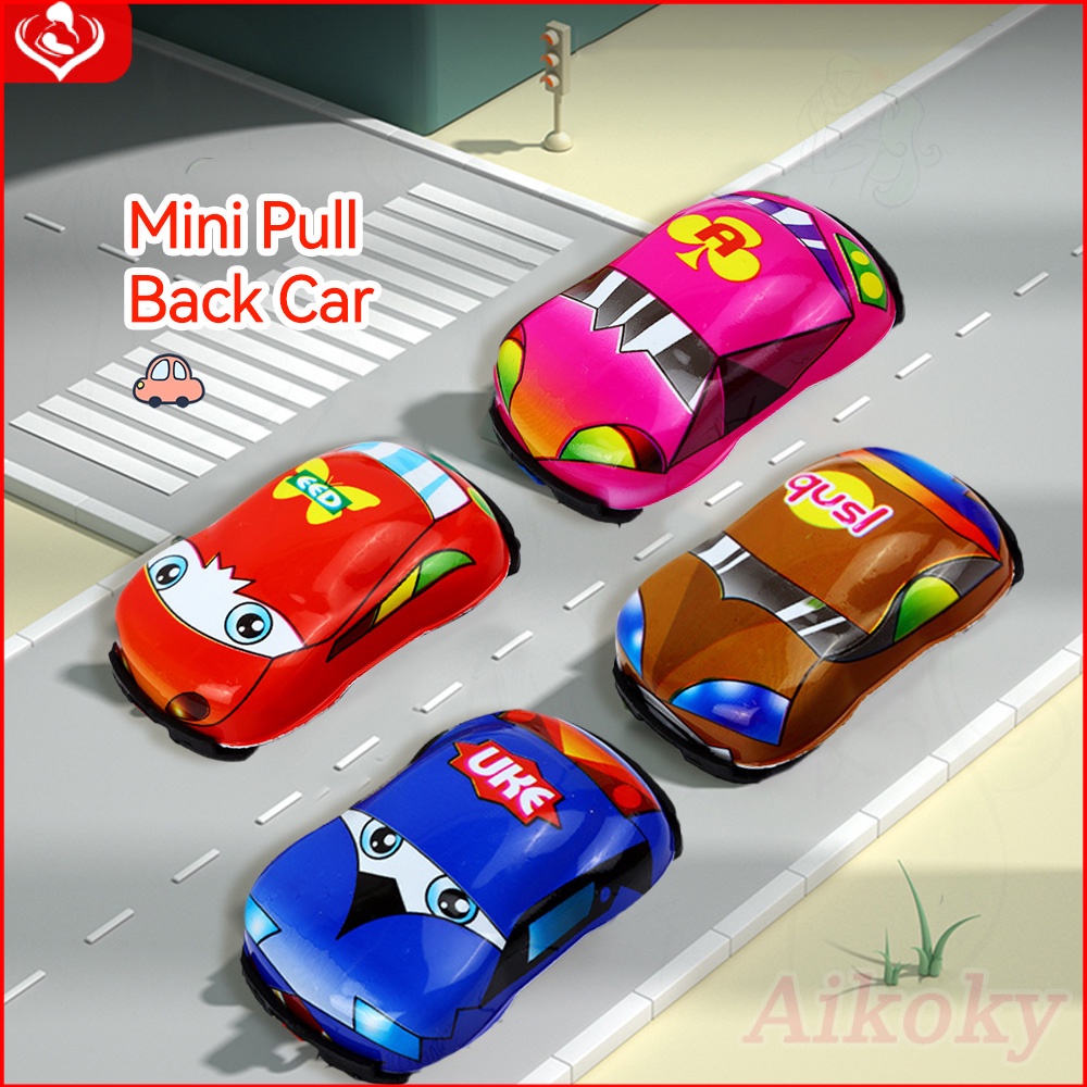 Aikoky Mini Cartoon Pull Back Toy Car Small Car Toy Inertia Toy Car ...