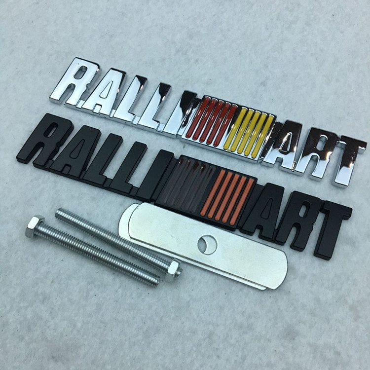 Metal RALLIART badge front grille logo for Mitsubishi Lancer EVO Pajero ...
