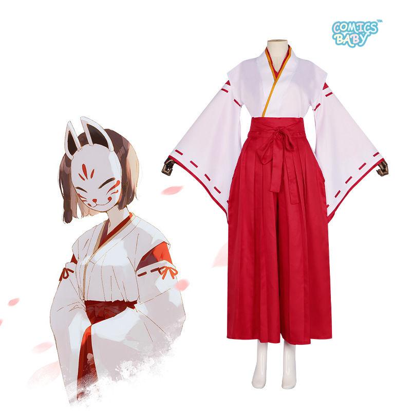 Genshin Impact Hanachiru Sato Miko Cosplay Costume Kimono Game Sets ...