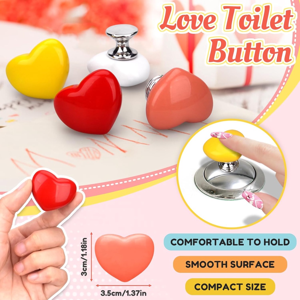 Heart-Shaped Toilet Flush Button, Love Toilet Button Lovely Toilet ...