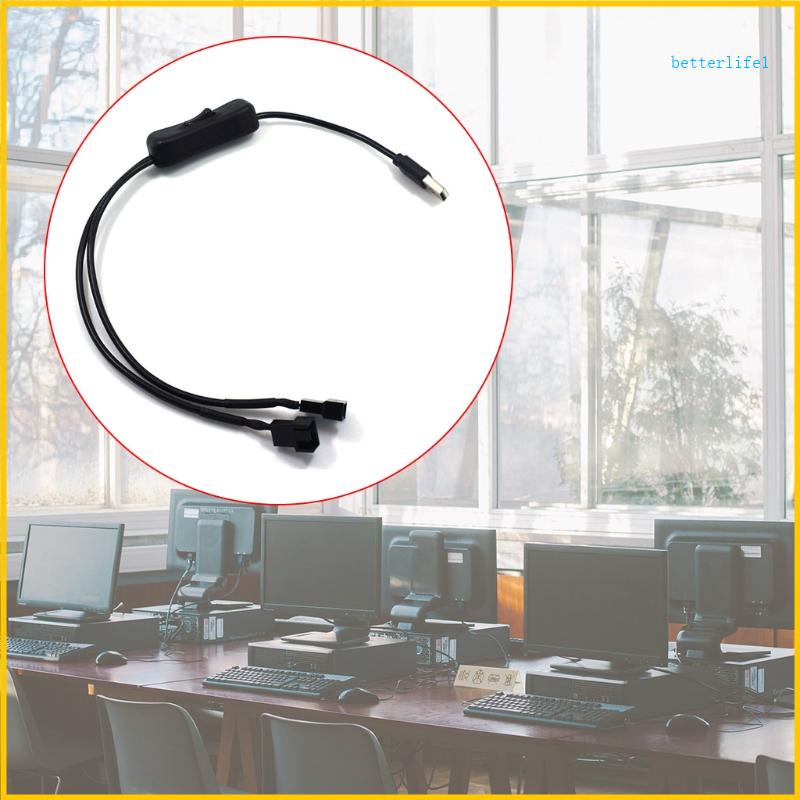 BTM 40cm USB to 3-Pin 4-Pin PWM 5V Fan Power Adapter Cable with ON ...