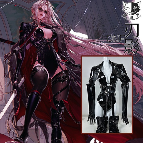 Dungeon & Fighter cos Ghost swords woman Blade Cosplay Sexy tight fitting waist cinching dark ...