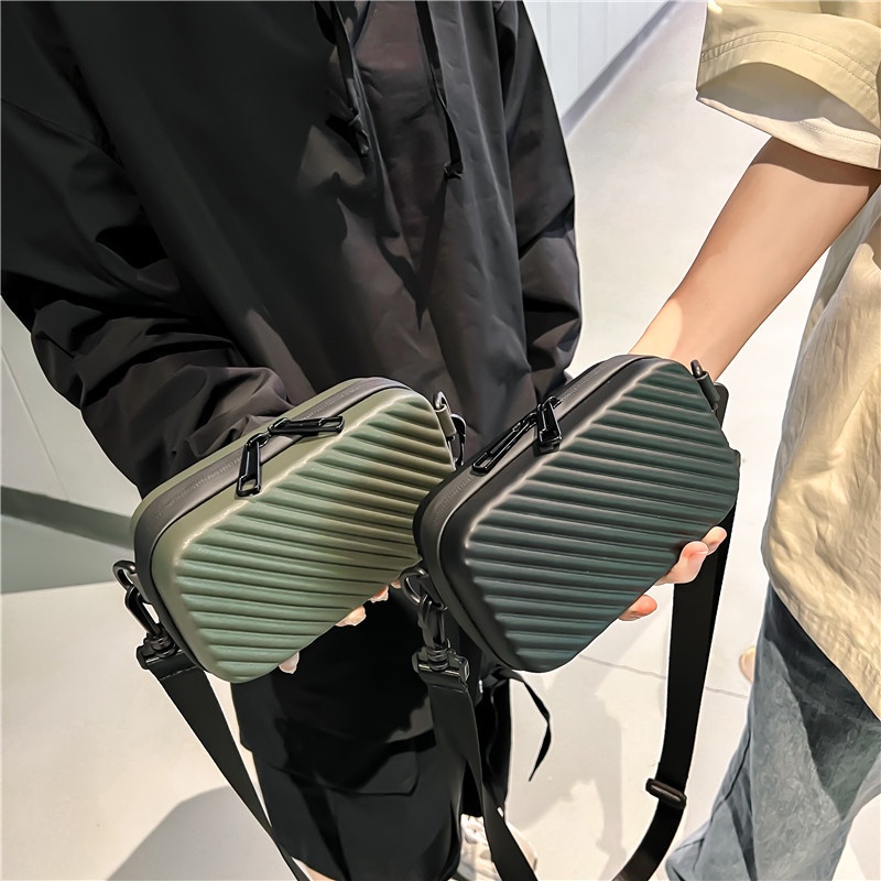 Hard shell small square bag fashionable men's and women's box bag ...