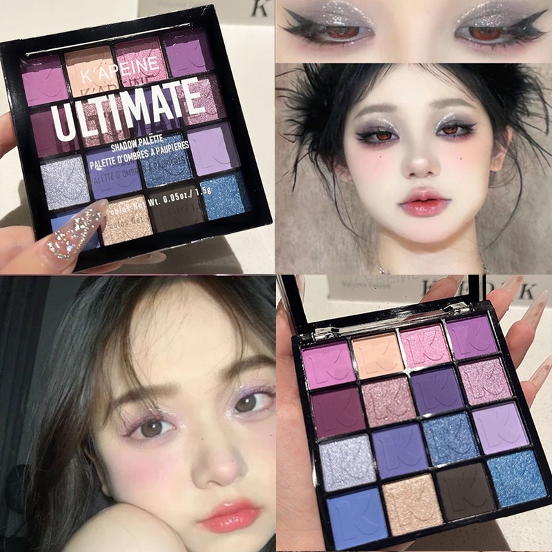 16 Color Eyeshadow Palette Pigment Colorful Pearlescent Matte Make Up ...