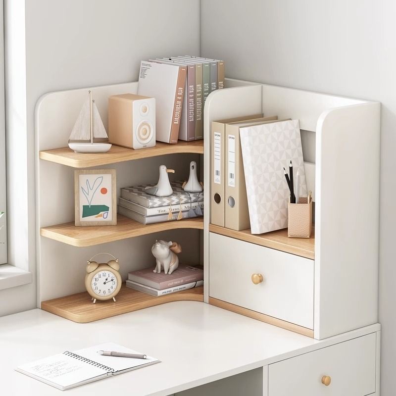 Desktop Corner Shelf Office Corner Multi-Layer Bookshelf Dormitory Desk ...