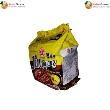 Korean Ottogi Jin Jjajang Ramen Smoked Black Bean Noodle 135g*4 packs ...