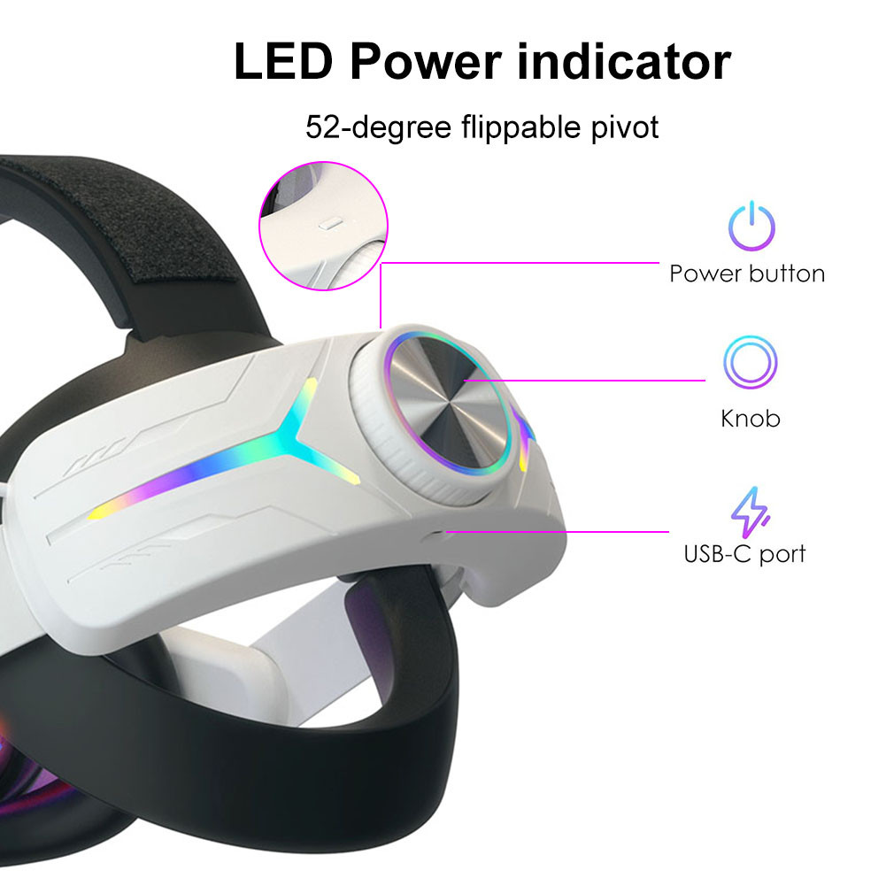 For Meta Quest 3 VR Headset with 8000mAh Battery Pack Enhanced Elite ...