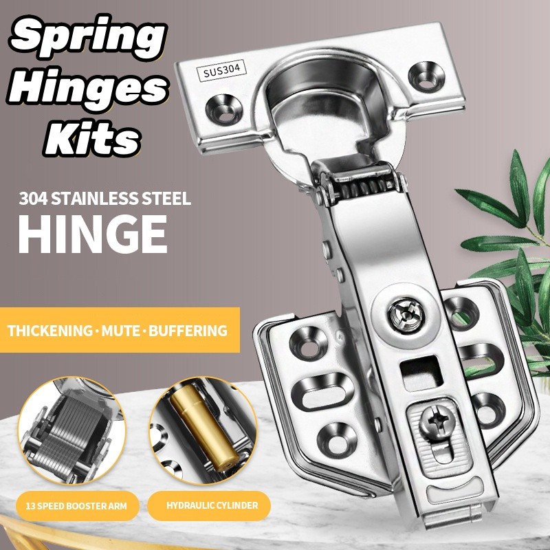 Spring Hinges Kits Stainless Steel Soft Close Hydraulic Cabinet Door ...
