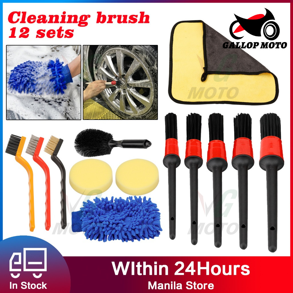 5PCS/9PCS/12PCS Car Cleaning Brush Kit Universal Car Seat Detailing ...