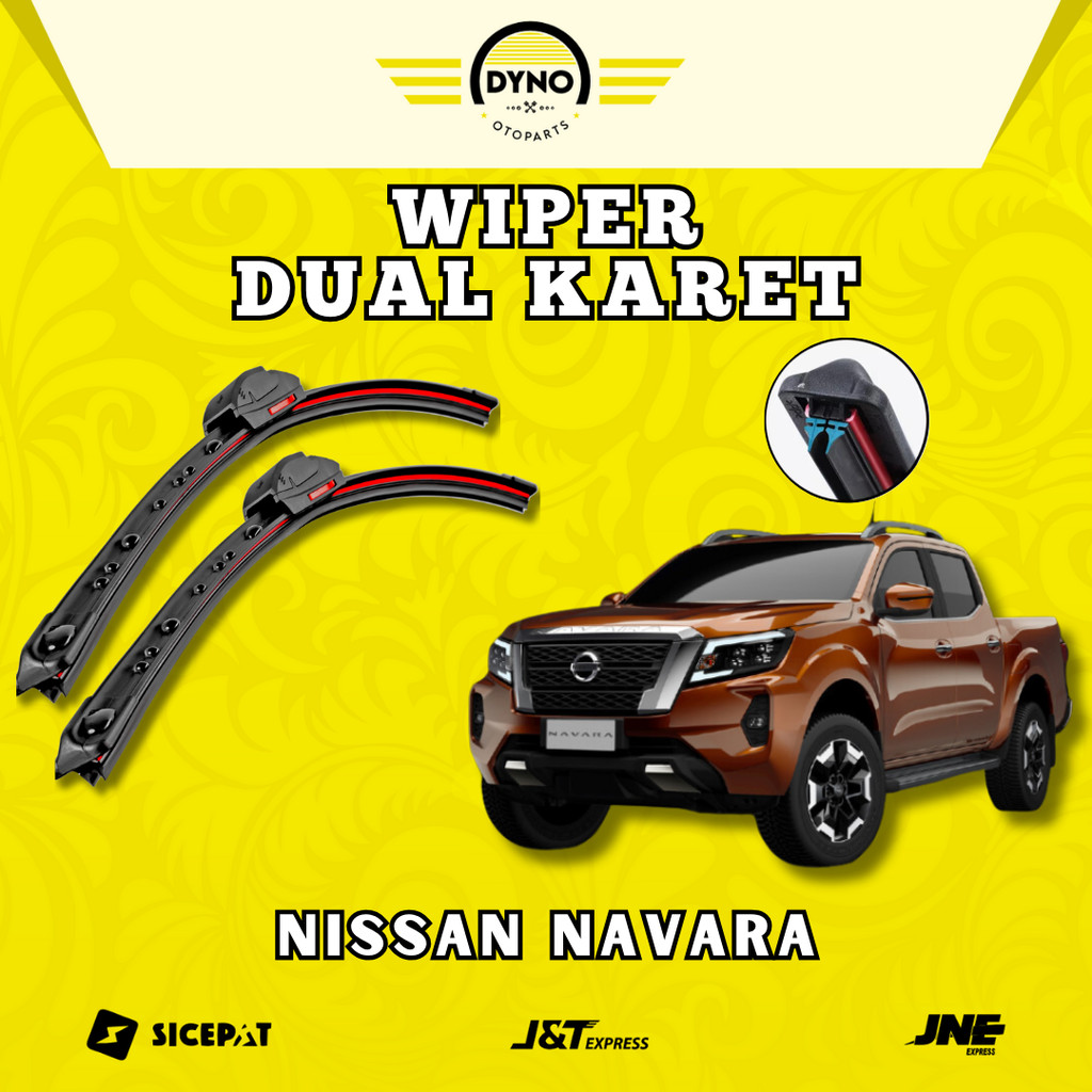 Car Wiper - Nissan Navara - Frameless Dual Rubber Model 1 Set (2PCS ...
