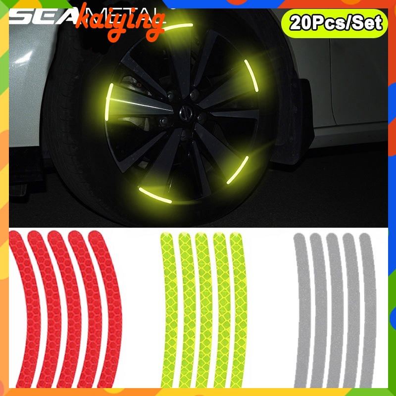 20 sets of reflective wheel patches for motorcycle safety warnings ...